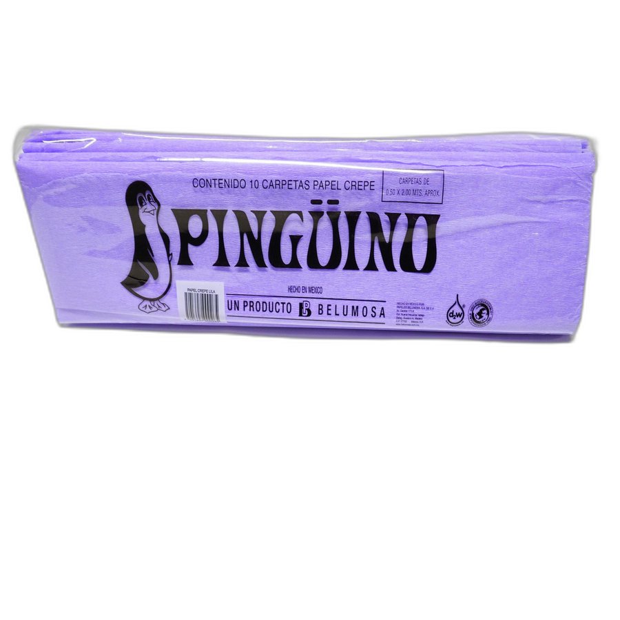 PAPEL CREPE PINGUINO LILA C/10 – Papeleriastar