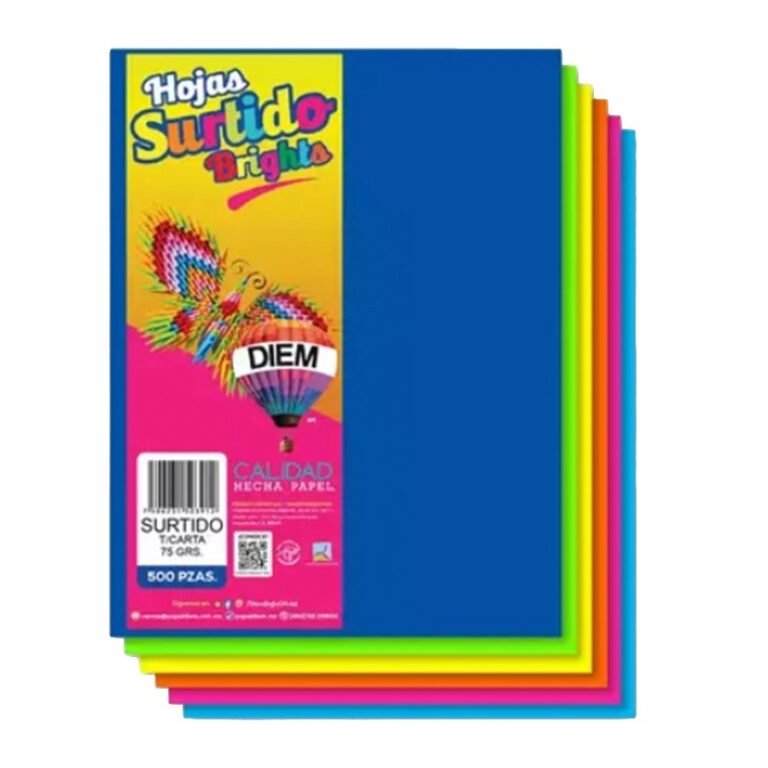HOJA COLOR NEON C/500 SURTIDO DIEM – Papeleriastar